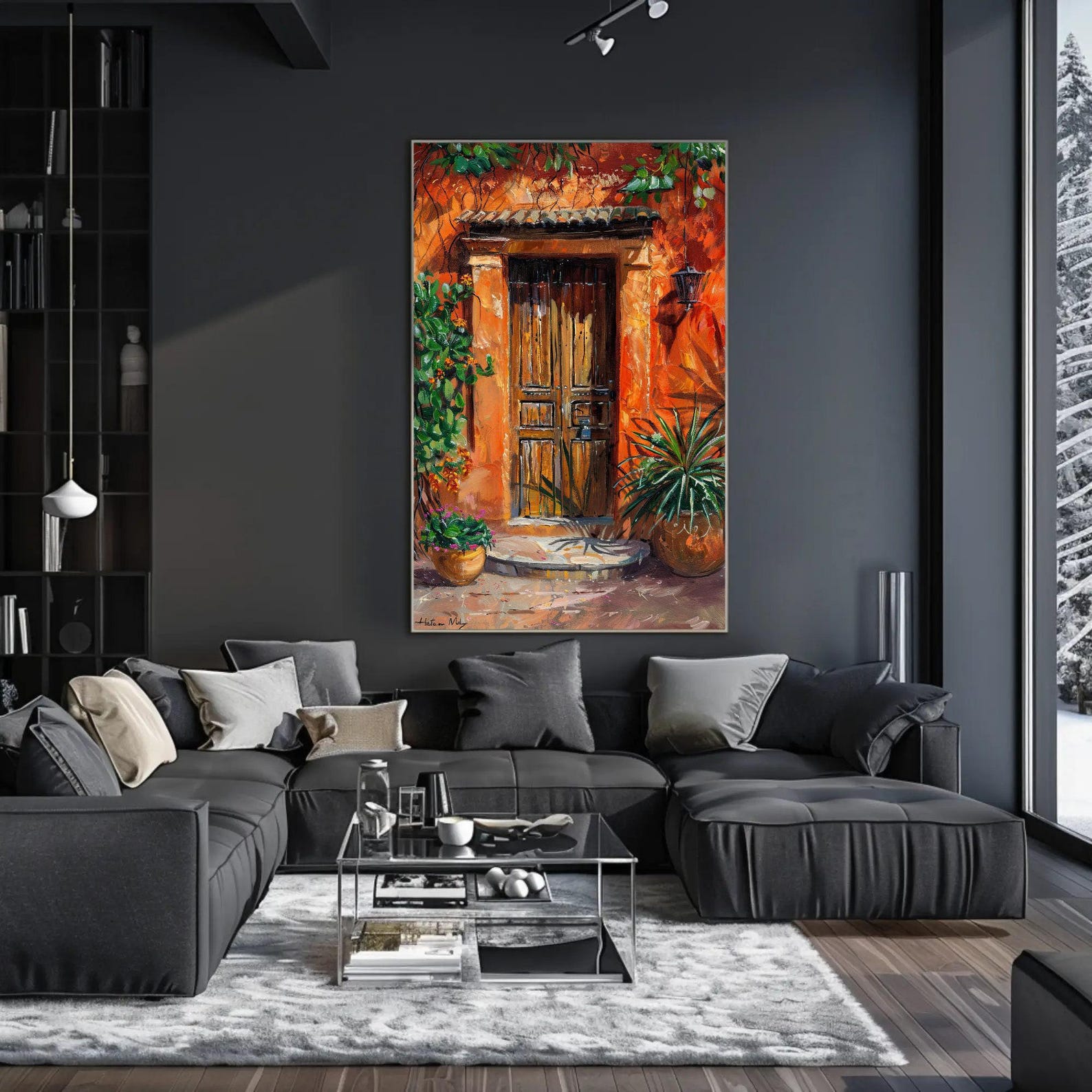 Mexican Door Painting, Framed Canvas Print, Mexico Wall Art - Etsy