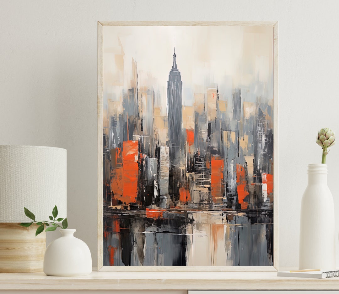 New York City Art Print Abstract Canvas Wall Art New York Home Decor ...