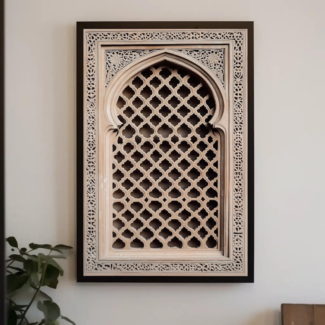 Mughal Window Painting Canvas Print | Indian Mughal Wall Art ...