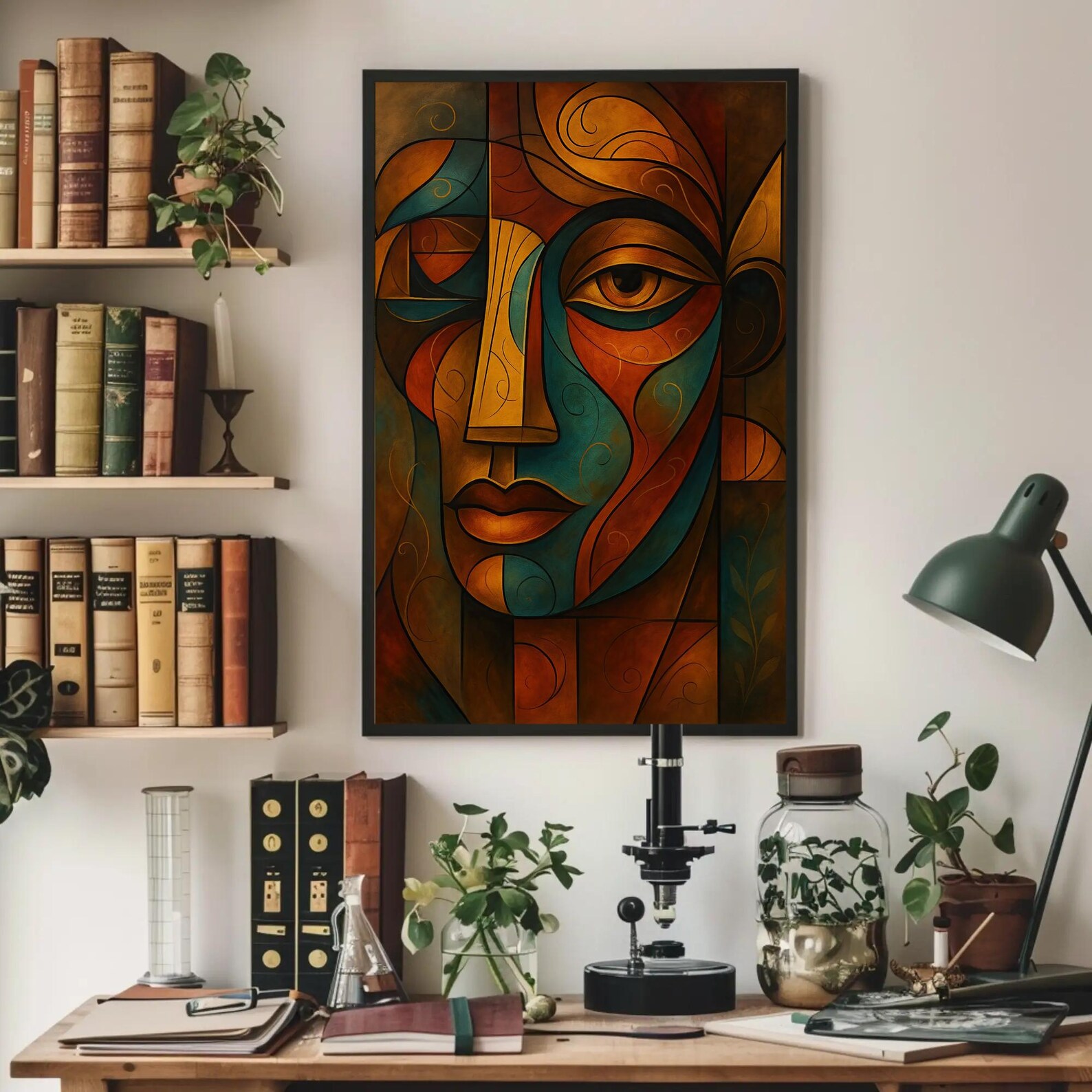 Cubist Face Canvas Print | Abstract Geometric Portrait Art - Etsy