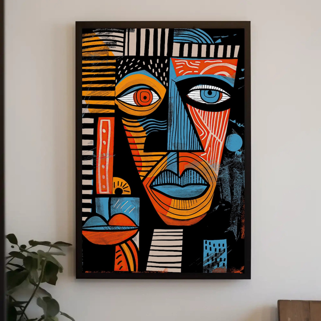 African Abstract Minimalist Canvas Print | Vibrant African-inspired ...