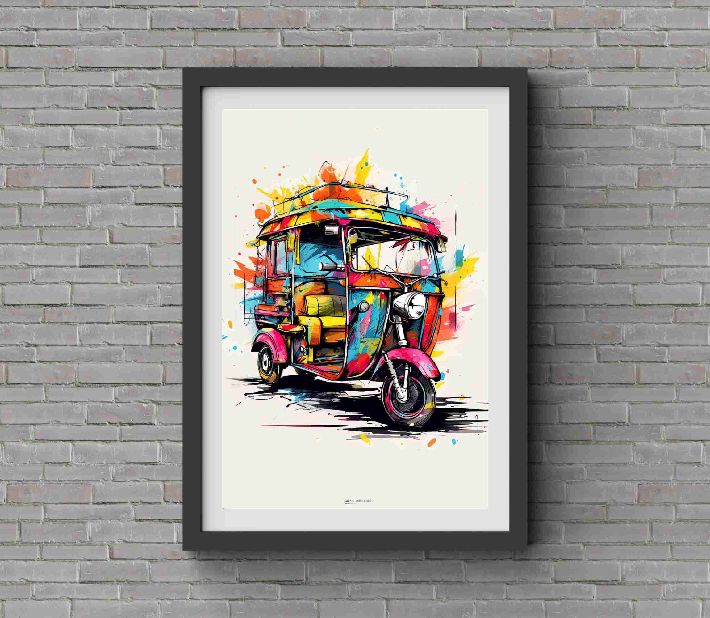 Auto Rickshaw Art Painting Rickshaw India India Wall Art - Etsy