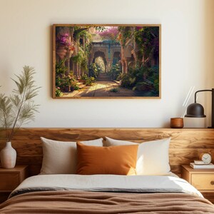 Indian Haweli Courtyard Wall Art | Indian Painting | Canvas Wall Art ...