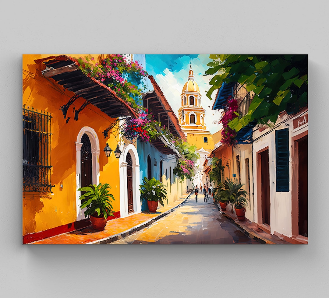 Colombia Art Print, Colombia Canvas Art, Cartagena Travel Print ...