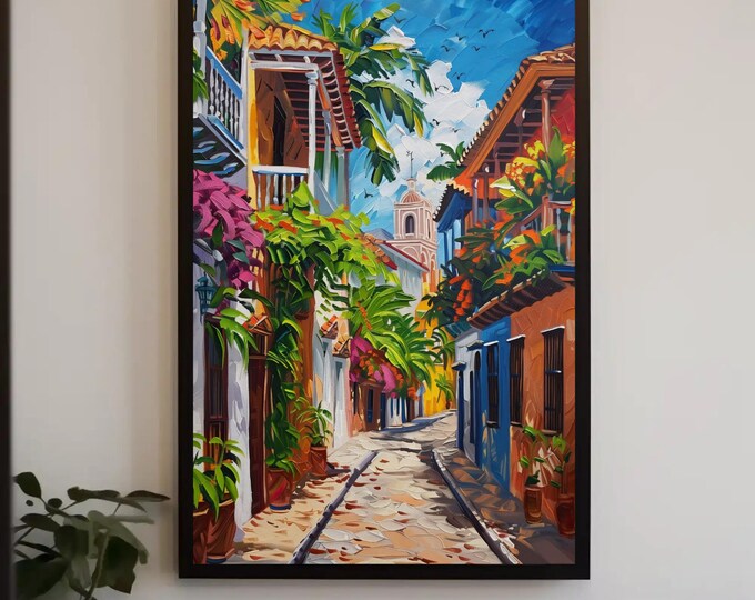 Colombian Art Print, Abstract Wall Art, Women Portrait, Framed Canvas ...