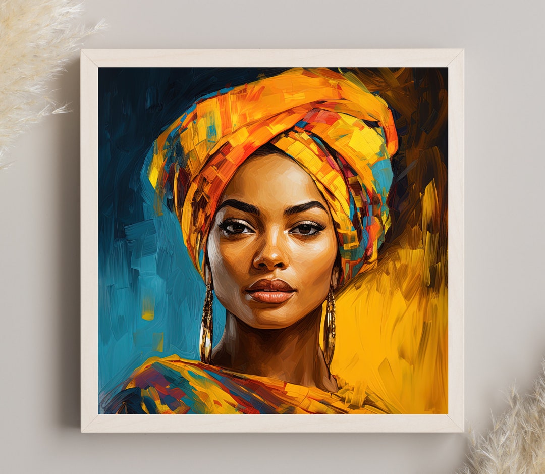 African Woman Art Print, African Girl Painting, Black Women Artwork ...