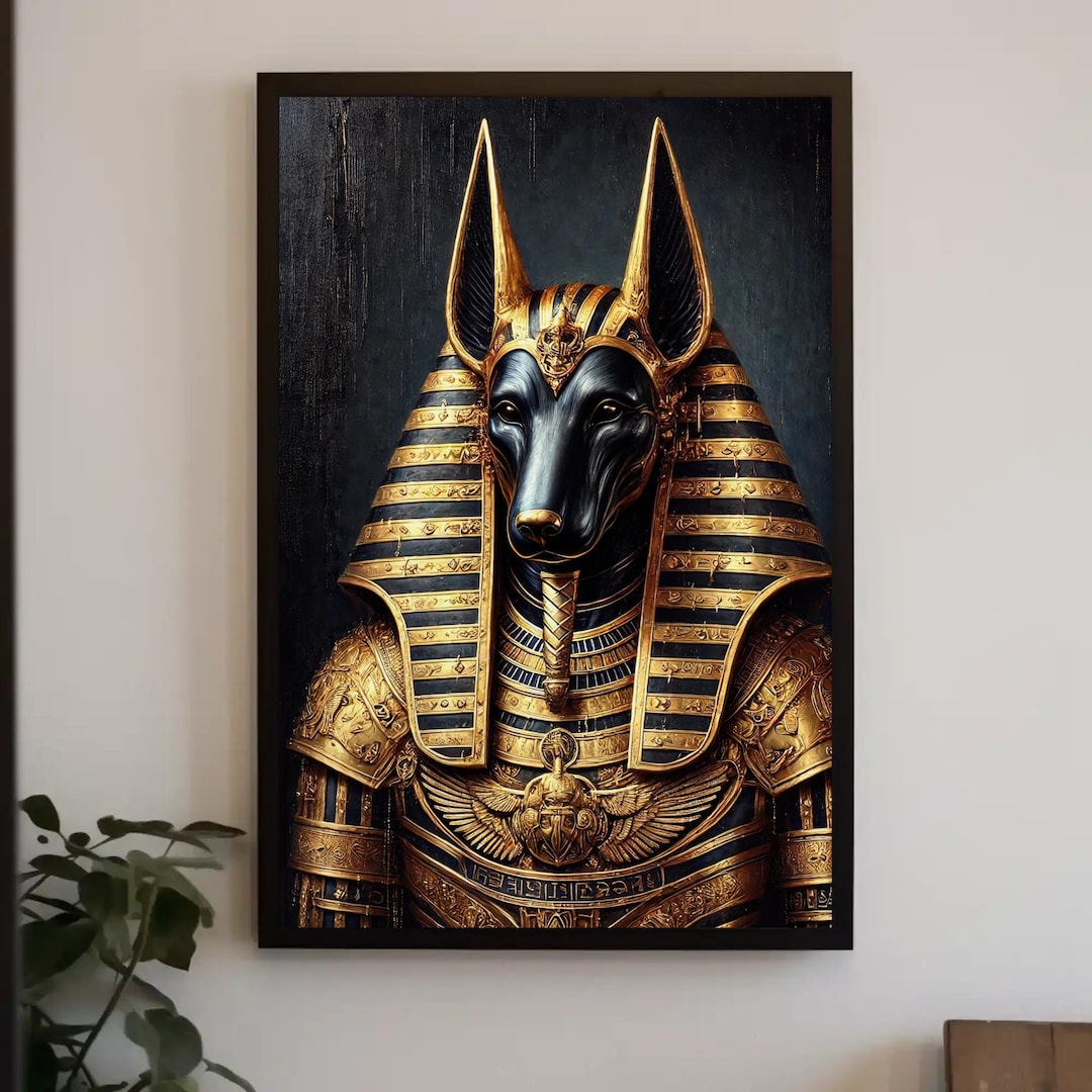 Egyptian God Anubis Portrait, Gothic Canvas Print, Dark Mythology Wall ...