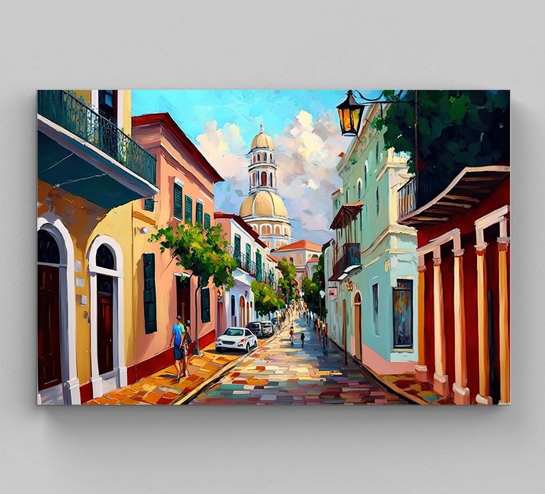 Puerto Rico Art Original Oil Painting of Old San Juan on - Etsy