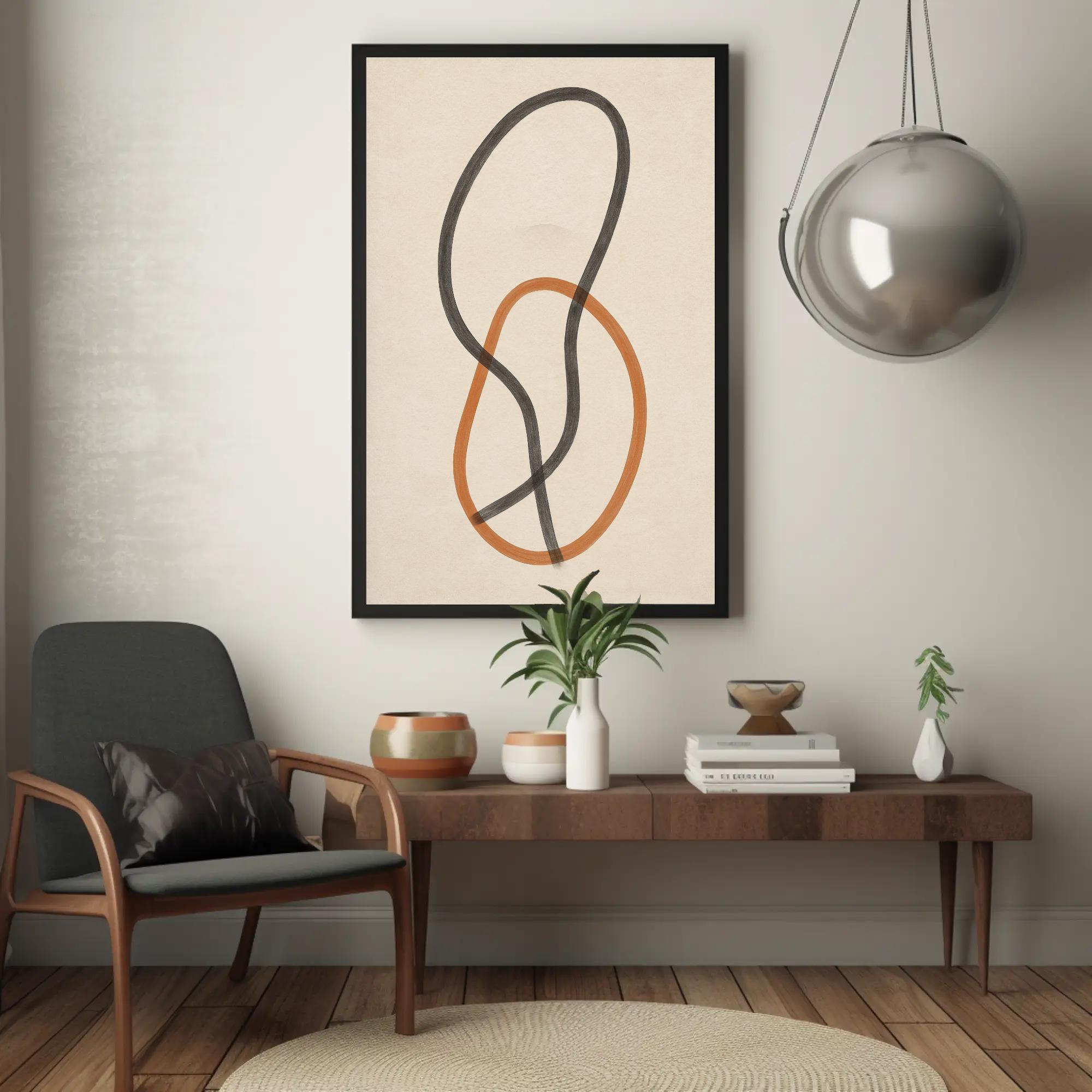 Minimalist Abstract Art | Interlocking Shapes Canvas | Modern Line ...