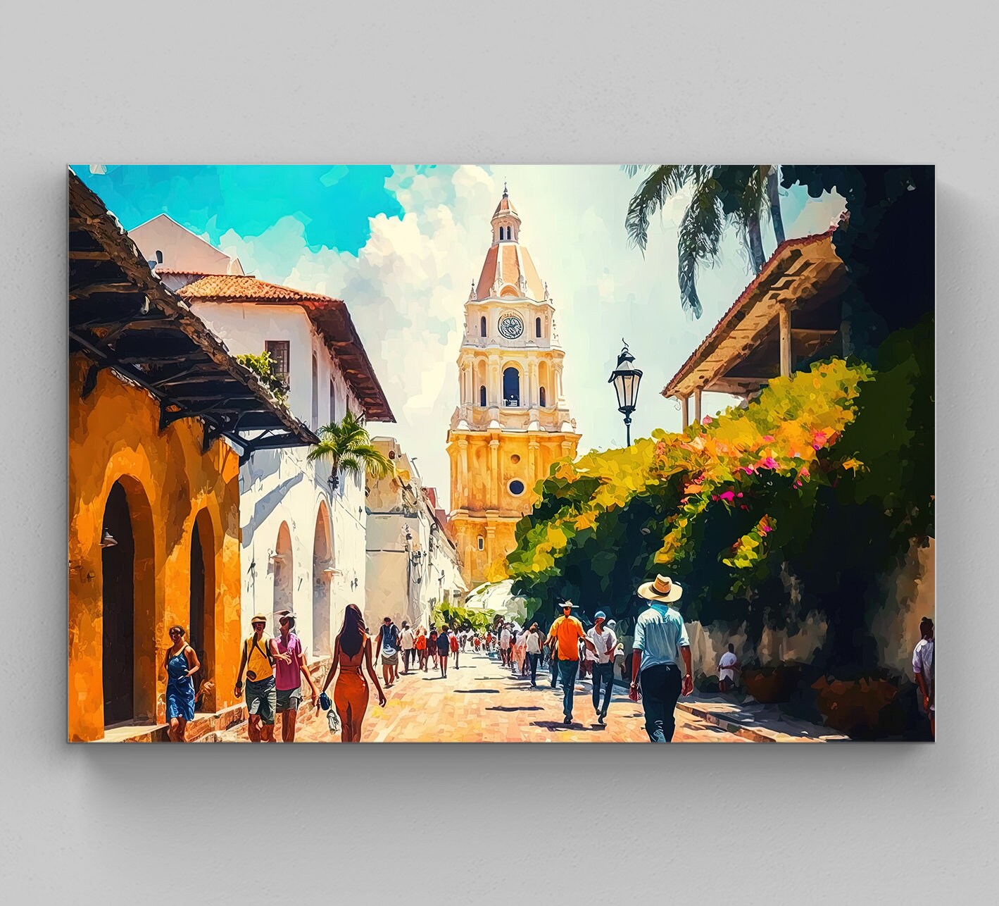 Cartagena Oil Painting Colombia Canvas Wall Art Colombia - Etsy