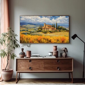 Tuscany Landscape Painting Canvas Print - Italian Wall Art Home Decor ...