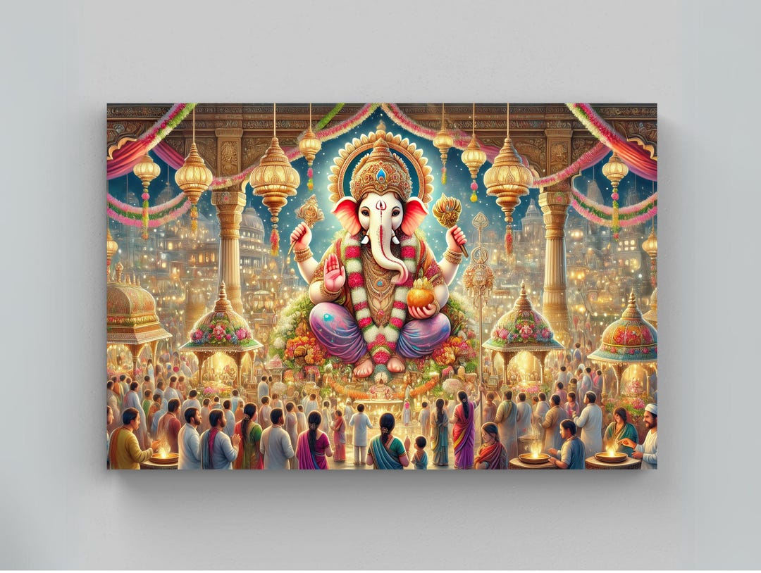 Ganesh Canvas Print | Hindu God, Indian Spiritual Art - Etsy España