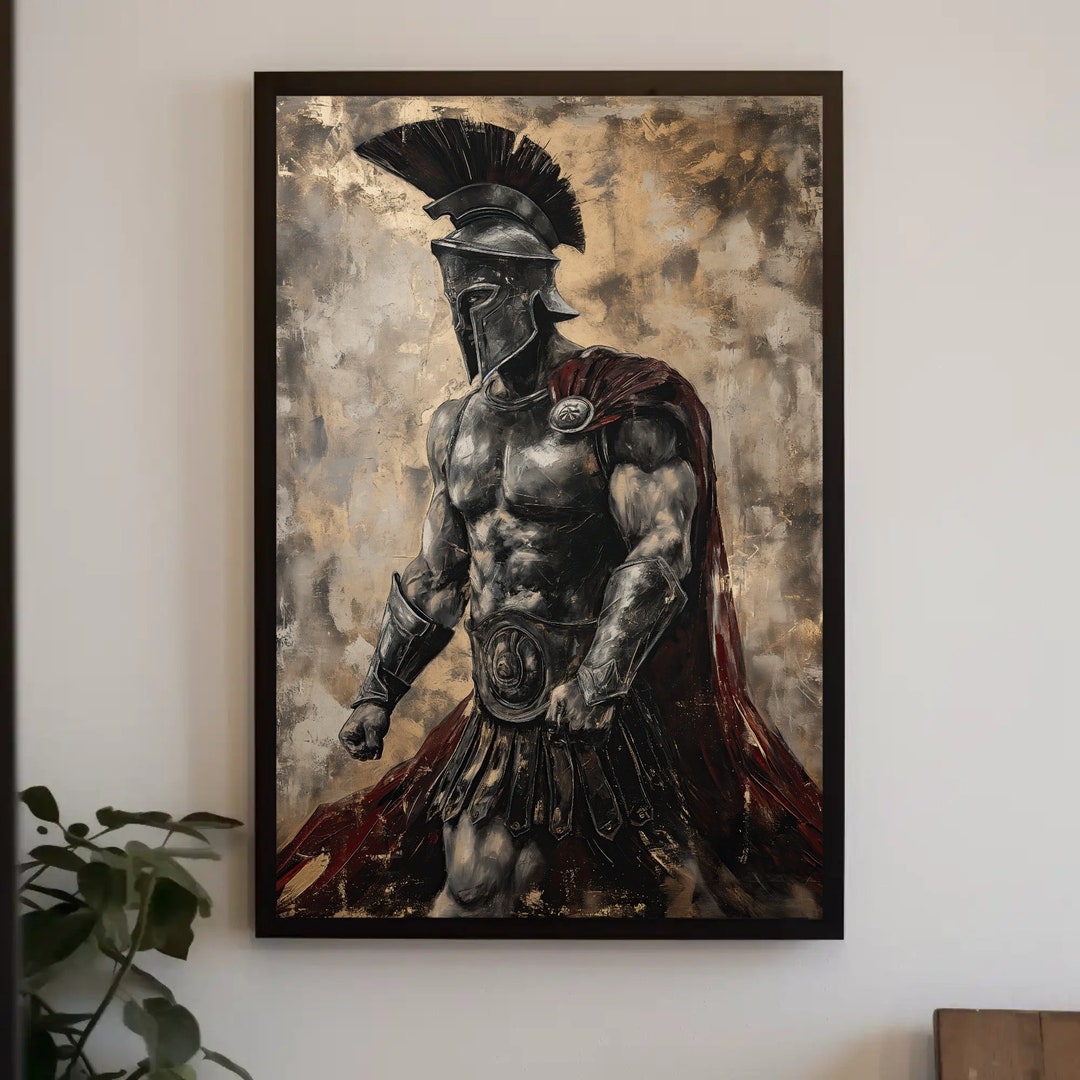 Spartan Warrior Wall Art Extra Large Canvas Print Wall Art for Game ...