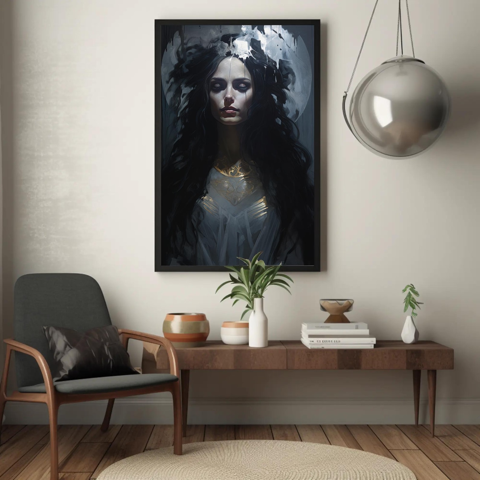 Hekate Moon Goddess Canvas Print - Dark Goddess Hecate Print - Hecate ...