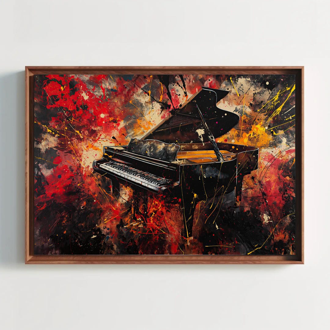 Abstract Music Wall Art - Grand Piano Canvas Print - Extra Large ...