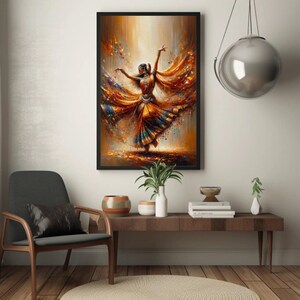 Indian Dancer Art Print, Elegance in Motion, Cultural Wall Decor - Etsy