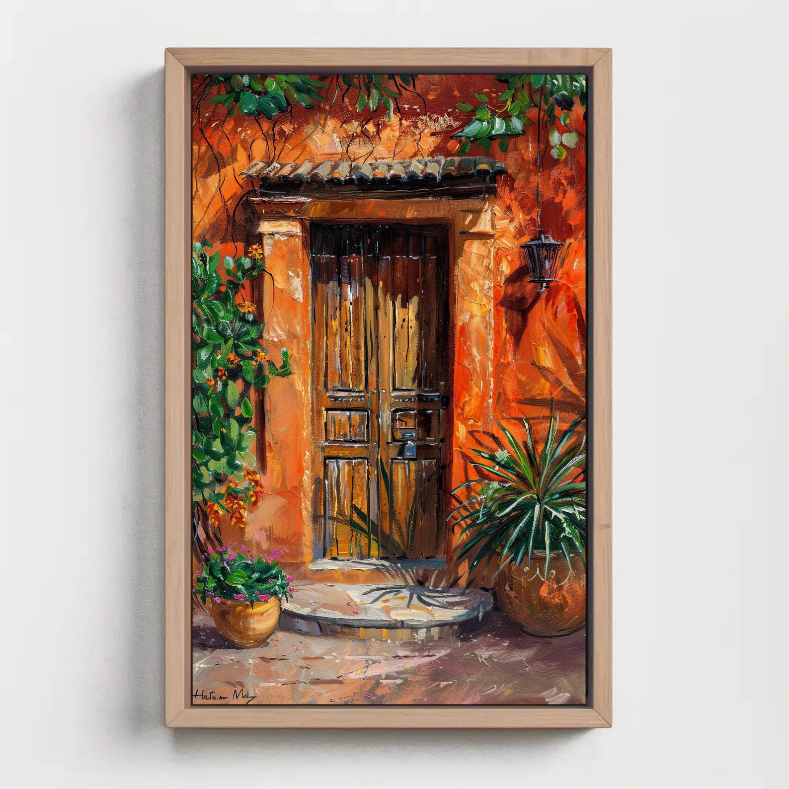 Mexican Door Painting, Framed Canvas Print, Mexico Wall Art - Etsy
