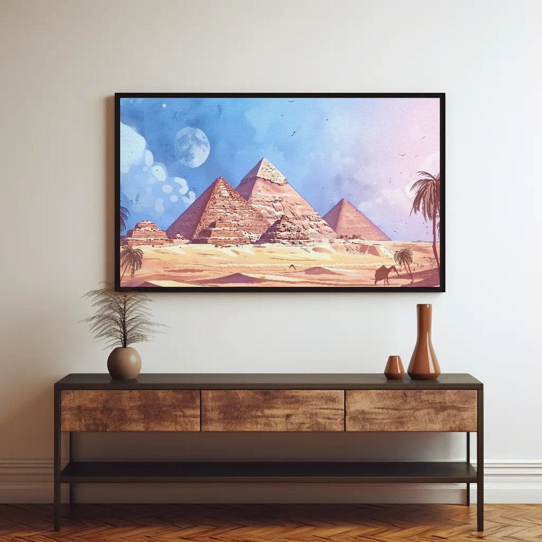 Egypt Canvas Wall Art, Great Pyramid of Giza, Egyptian Pyramids Framed ...