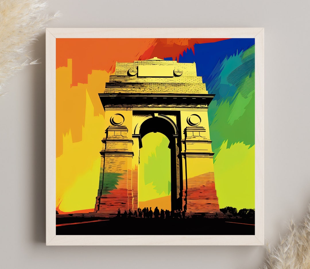 India Gate Art India Gate Poster India Gate Painting Delhi Art Indian ...
