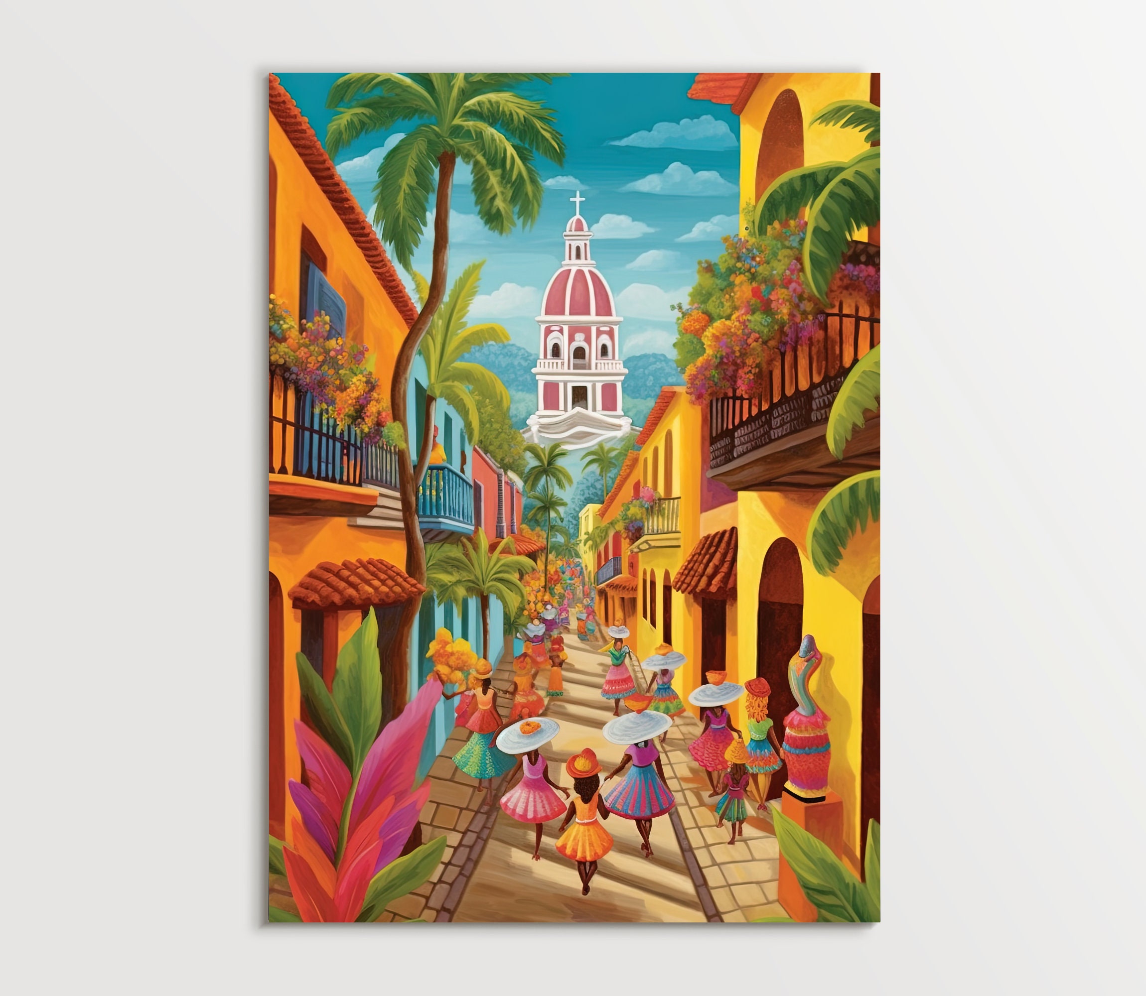 Colombia Art Print Caribbean Travel Poster Cartagena Wall - Etsy