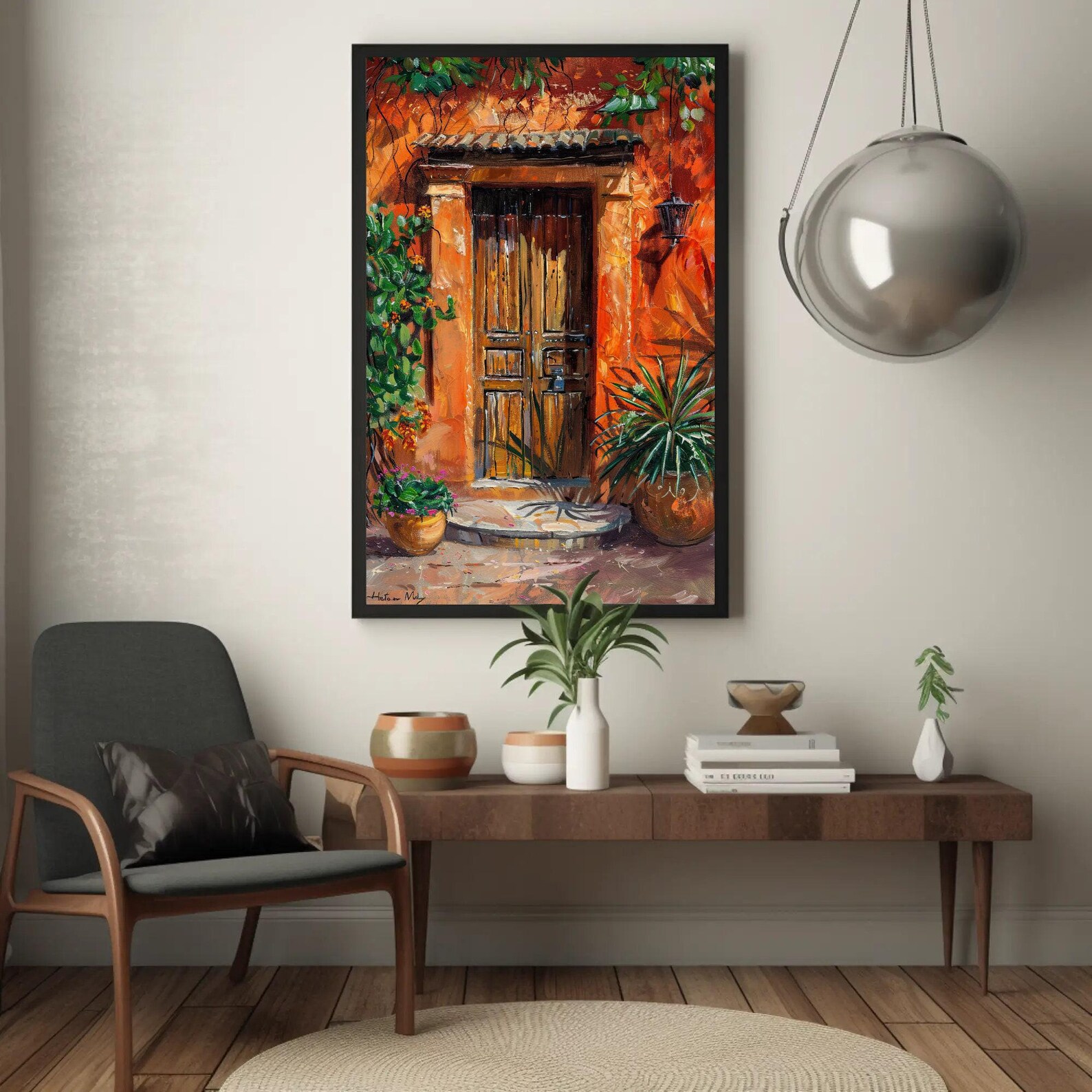 Mexican Door Painting, Framed Canvas Print, Mexico Wall Art - Etsy