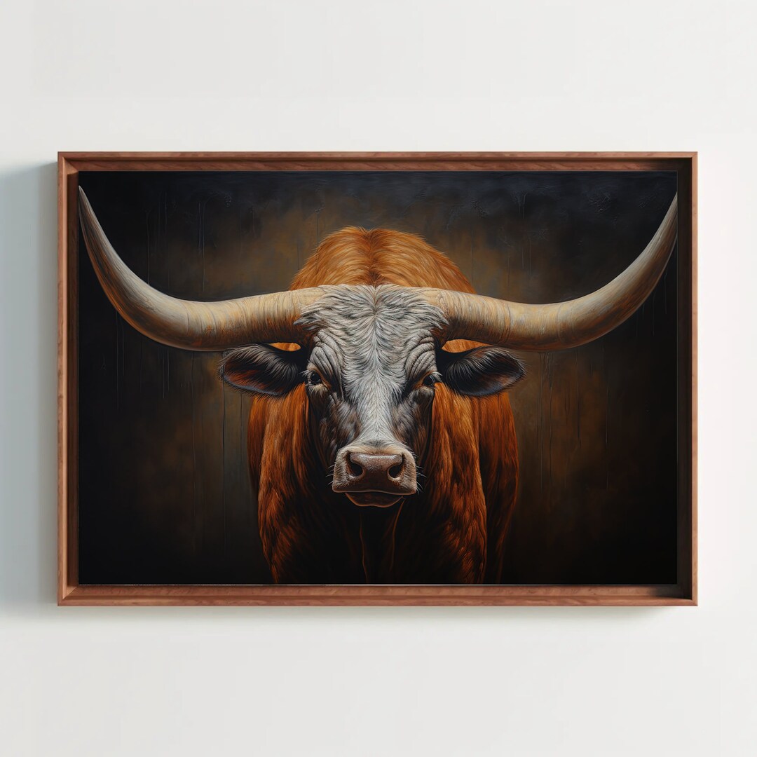 Texas Long Horn Large Wall Art, Rustic Cowboy Home Decor, Southwestern ...
