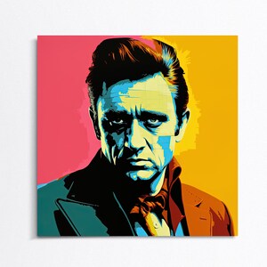 Johnny Cash Pop Art Canvas, Johnny Cash Framed Print, Johnny Cash Wall ...