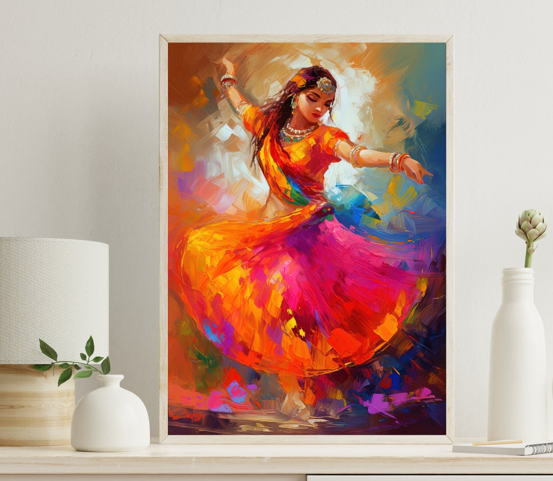 Indian Woman Dancing Wall Art Indian Home Decor Traditional Indian ...