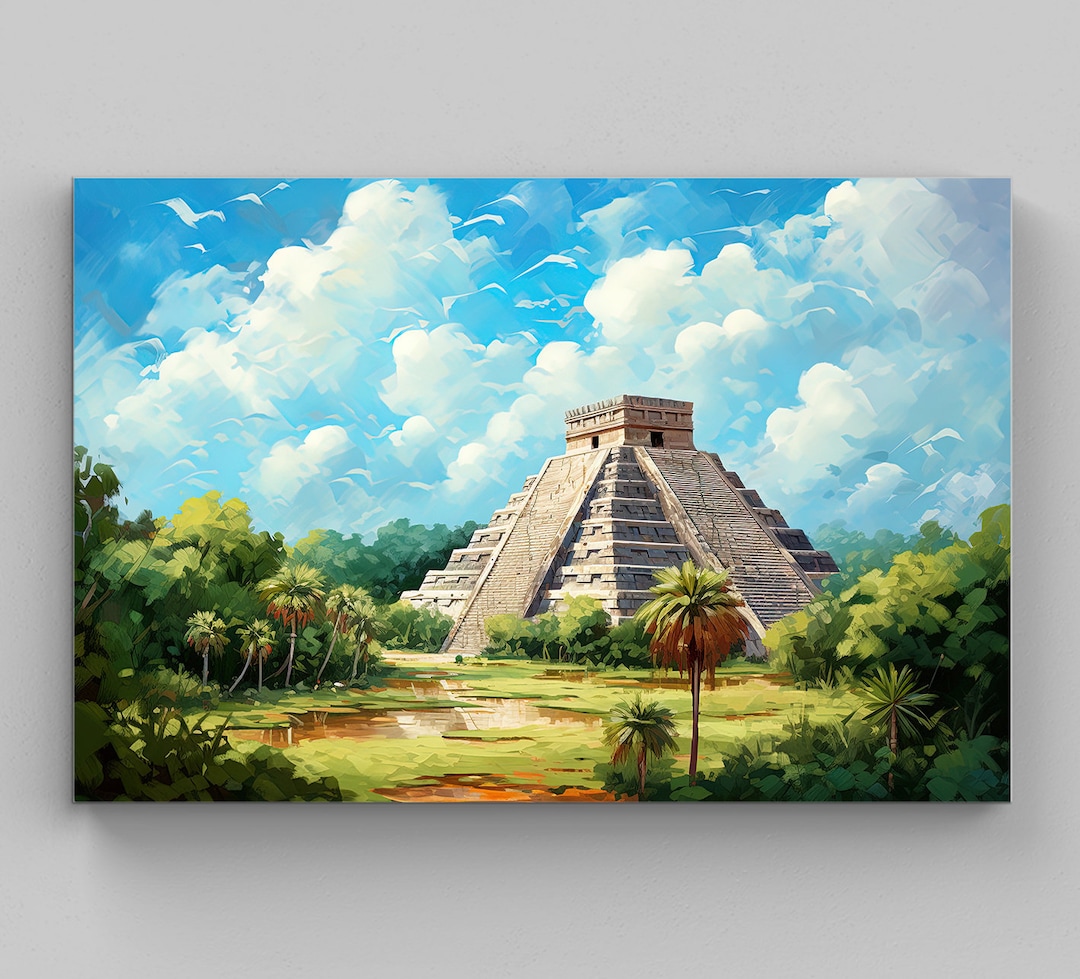 Chichen Itza Wall Art, Large Canvas Print, Chichen Itza Poster, Chichen ...
