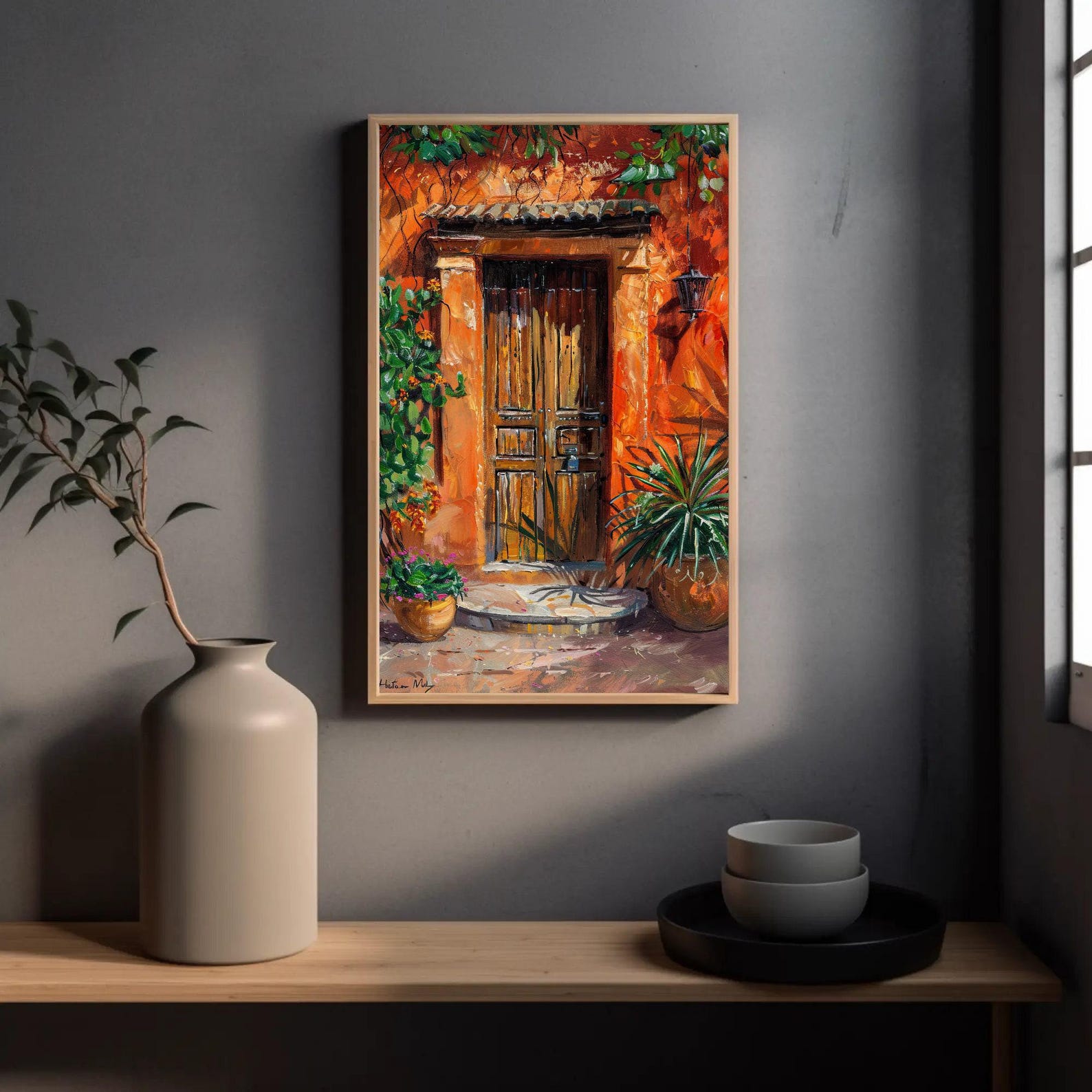 Mexican Door Painting, Framed Canvas Print, Mexico Wall Art - Etsy