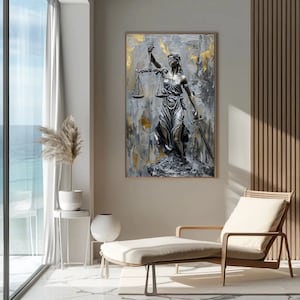 Lady Justice Canvas Painting, Framed Print, Perfect for Legal and ...