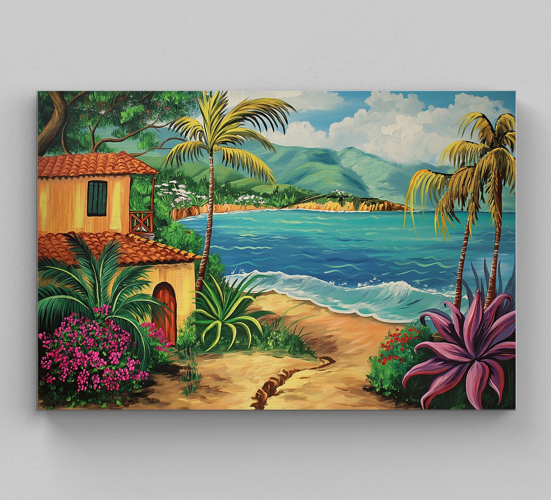 Puerto Rico Scenery Oil Painting Canvas Print, Puerto Rican Painting ...