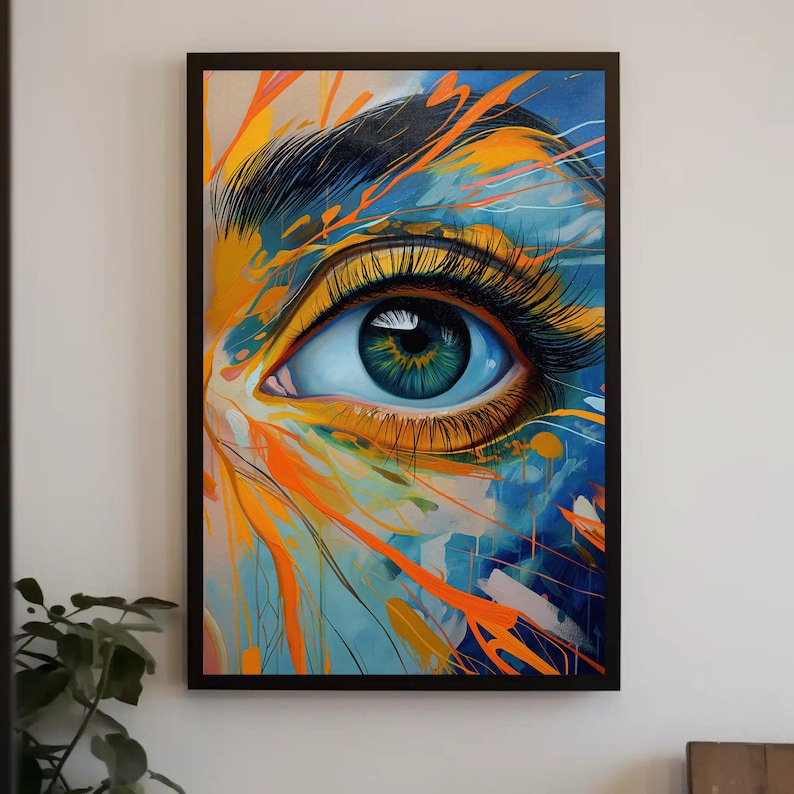Abstract Eye Painting Canvas | Modern Optometry Office Art, Framed - Etsy