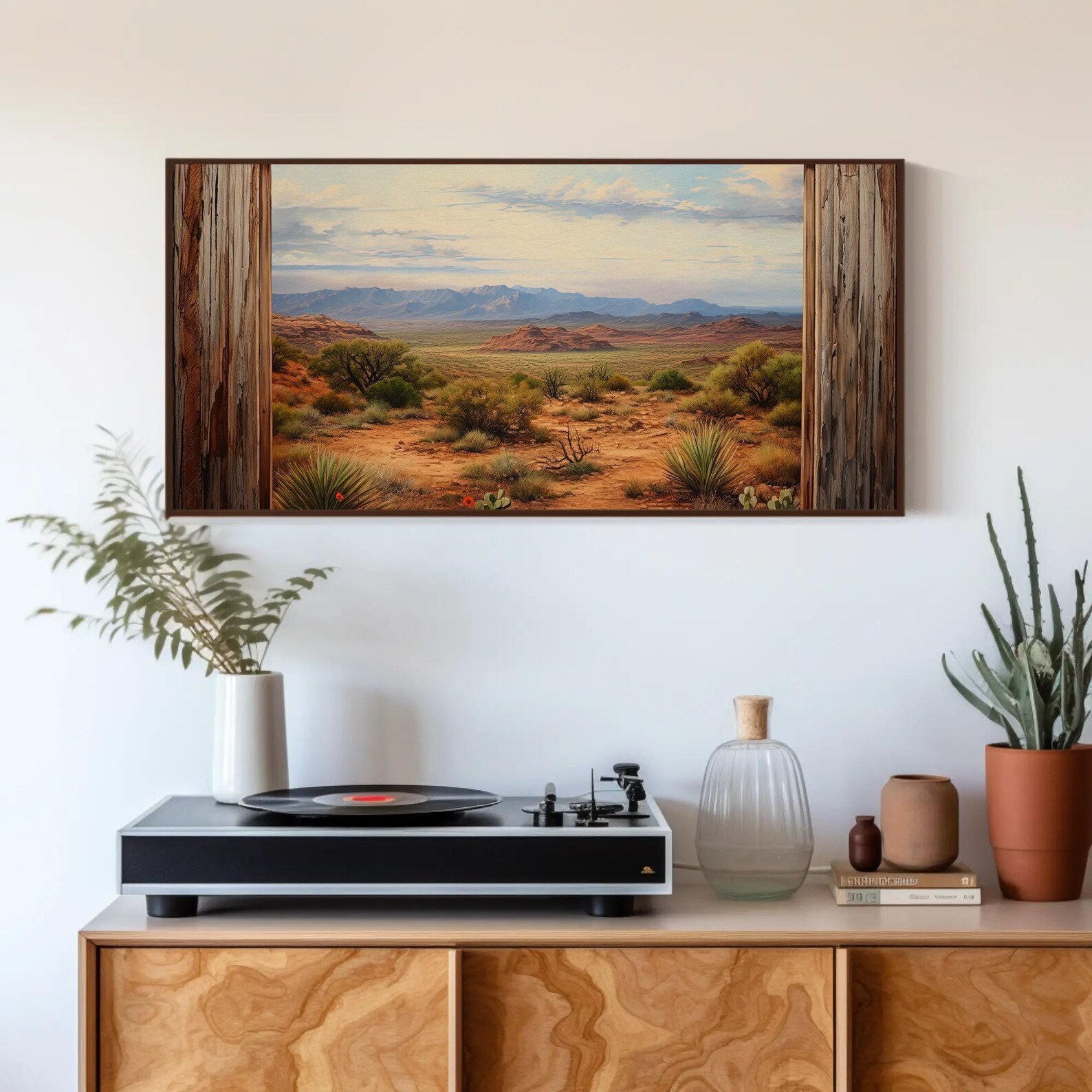 Desert Window Canvas Print | Rustic Cabin Wall Art - Etsy
