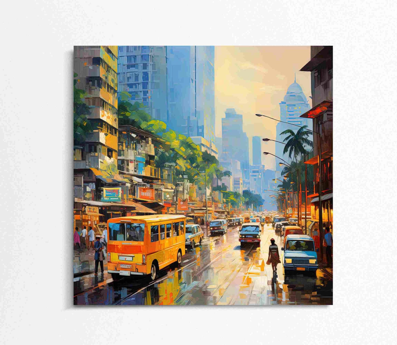 Mumbai Cityscape Canvas Print | India Street Scene Framed Art - Etsy