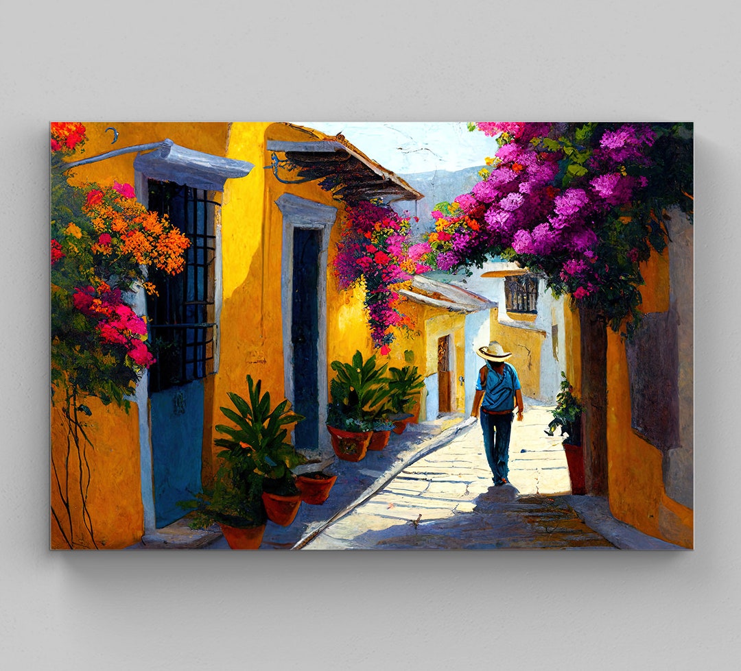 Oaxaca Art Oil Painting, Mexican Art Poster, Wall Art Decor, Colorful ...