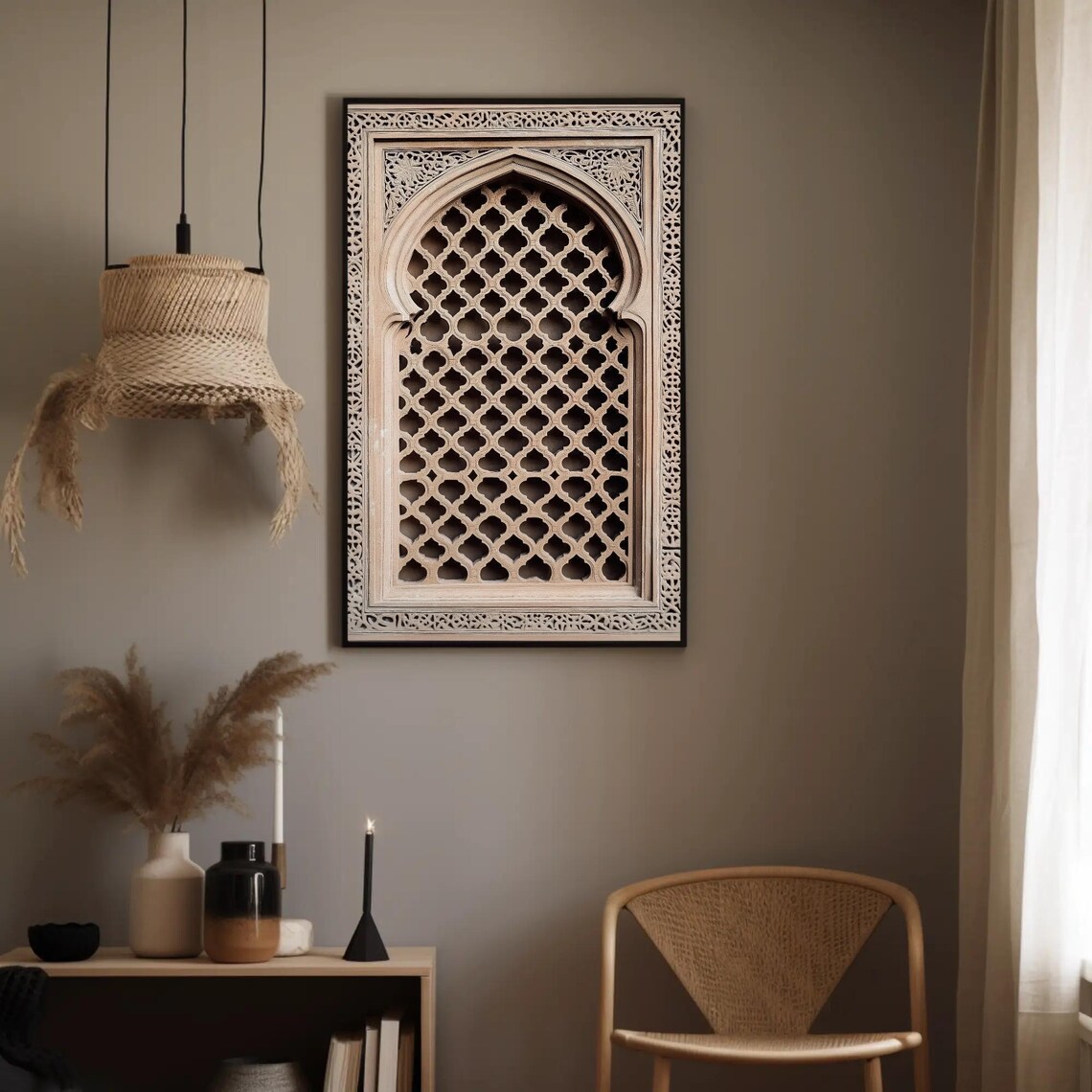 Mughal Window Canvas Print | Traditional Indian Wall Art - Etsy