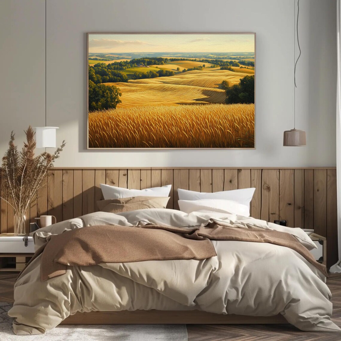 Kansas Wheat Fields Canvas Print | Rustic Farmhouse Wall Art - Etsy