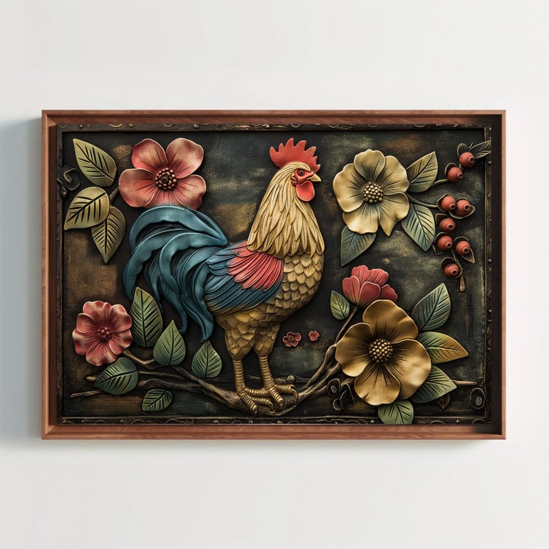 Rooster Framed Art - Etsy