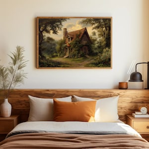 Victorian Era Vintage House in a Forest Canvas Print, Victorian Art ...