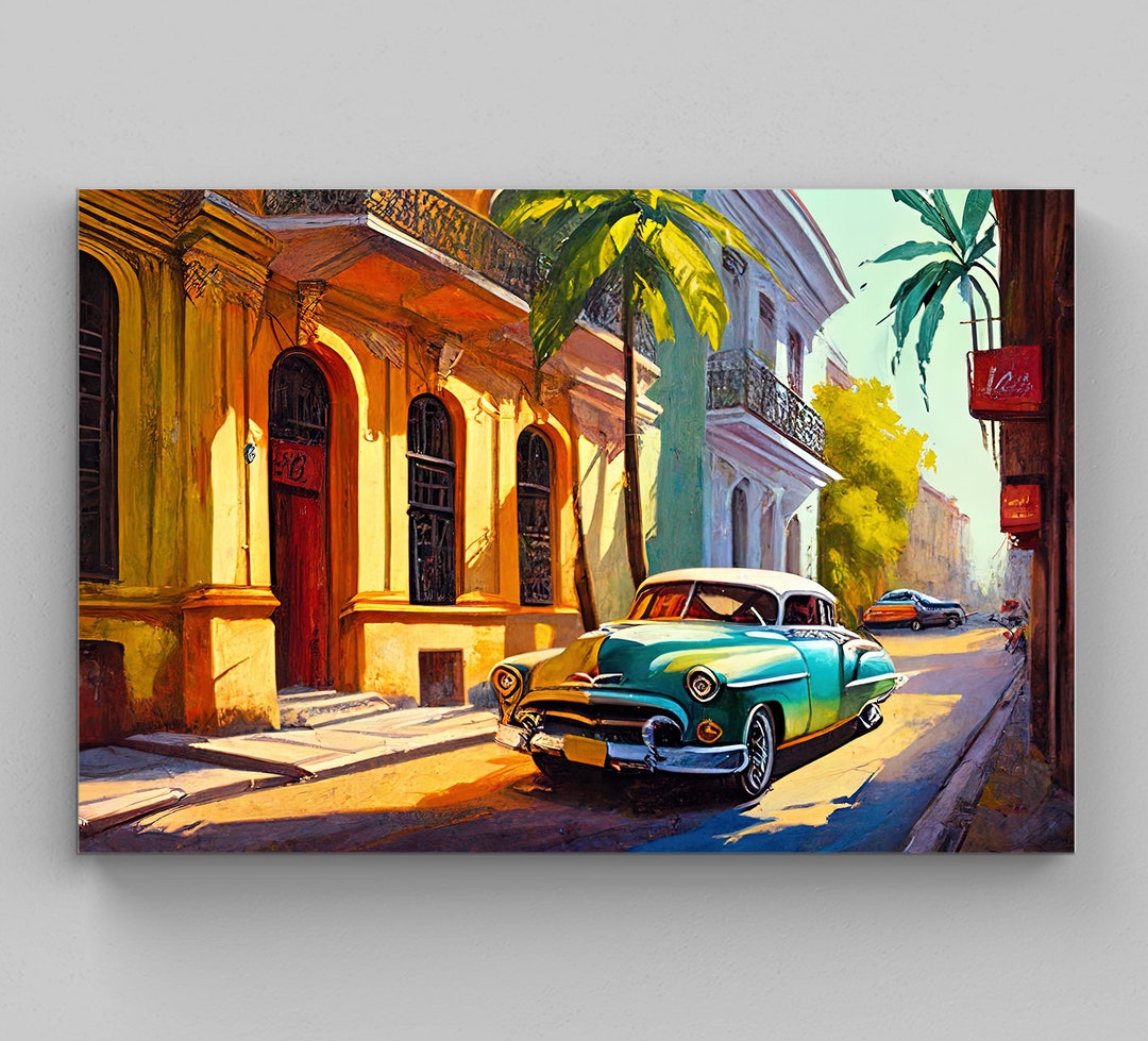 Cuban Art Canvas Print - Havana Poster - Old Havana - Cuba Oil Painting ...