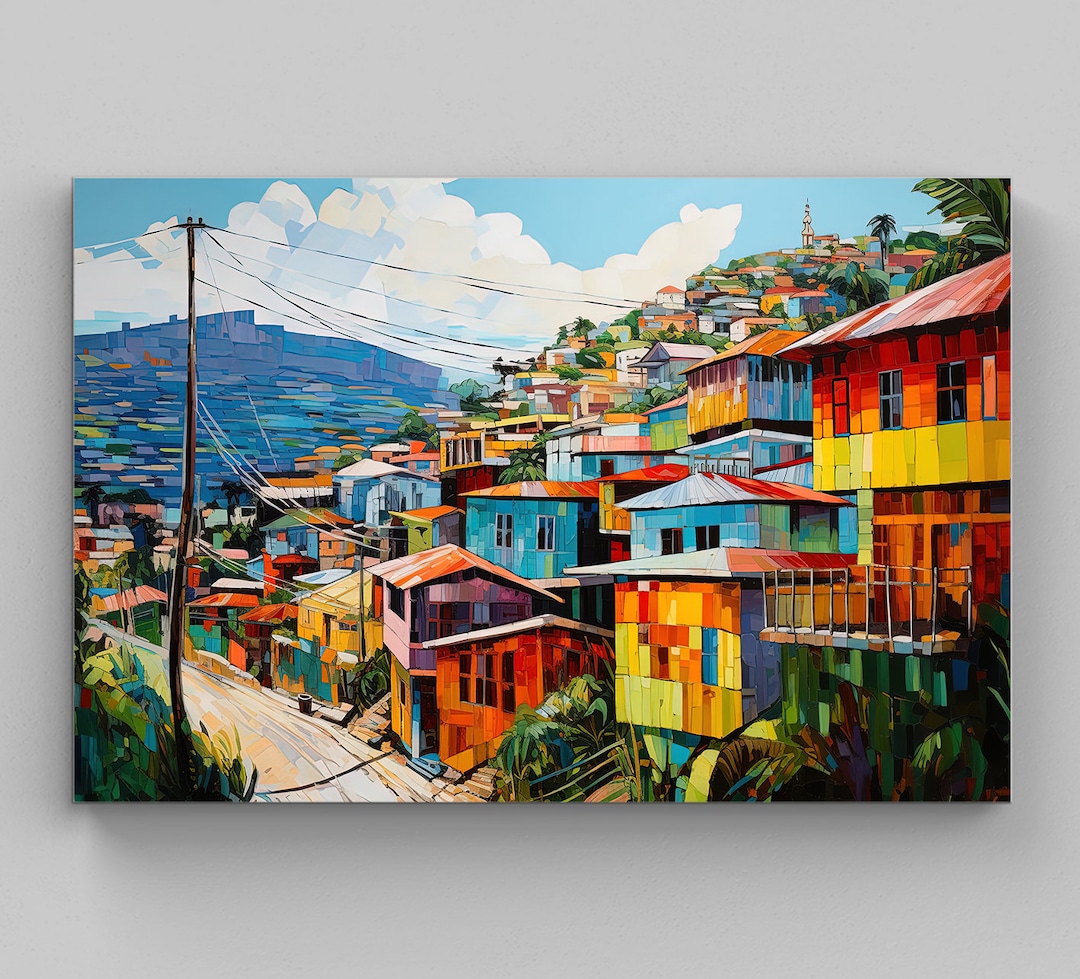 Street of Haiti Art Print, Haitian Art, Haitian Art Prints, Haitian ...