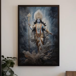 Lord Vishnu Canvas Print - Hindu God Wall Art, Ready to Hang - Etsy