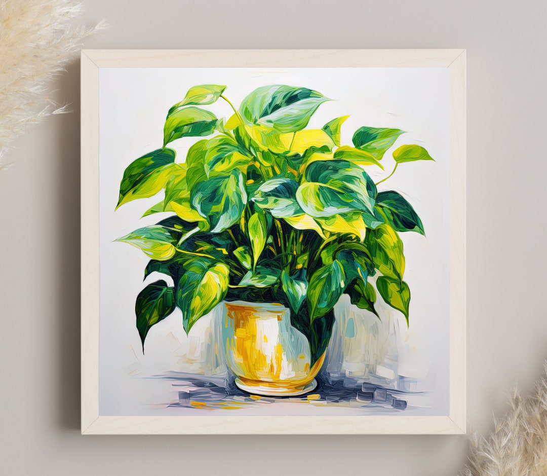 Pothos Art Print Pothos Plant Art Plant Wall Decor Botanical Art Plant ...