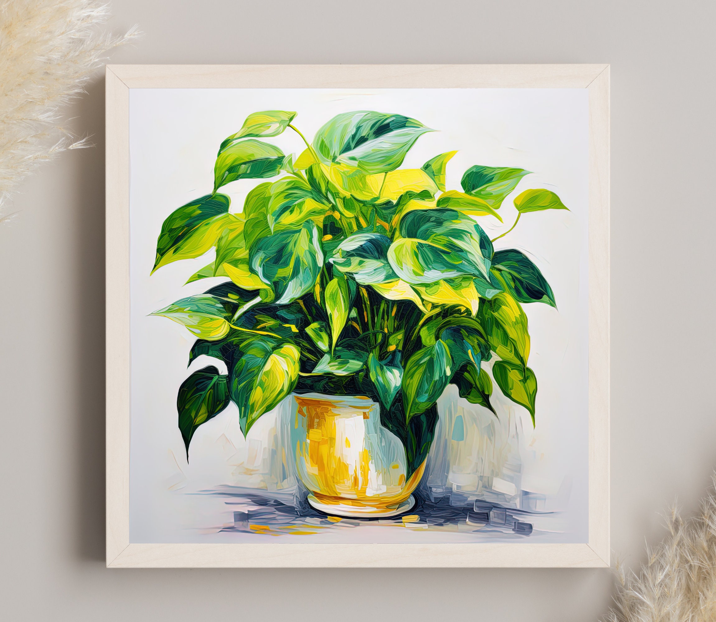 Pothos Art Print Pothos Plant Art Plant Wall Decor - Etsy