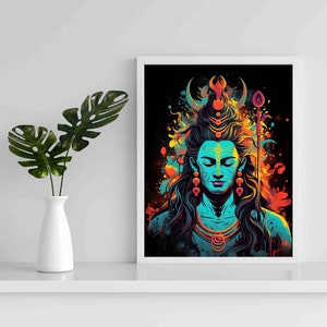 Shiva Art Painting | Shiv Ji Framed Poster | Shiv Wall Art | Shiva ...