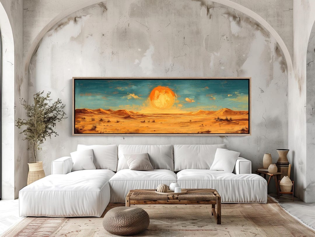 Desert Sun Canvas Print, Framed Southwestern Landscape Art - Etsy