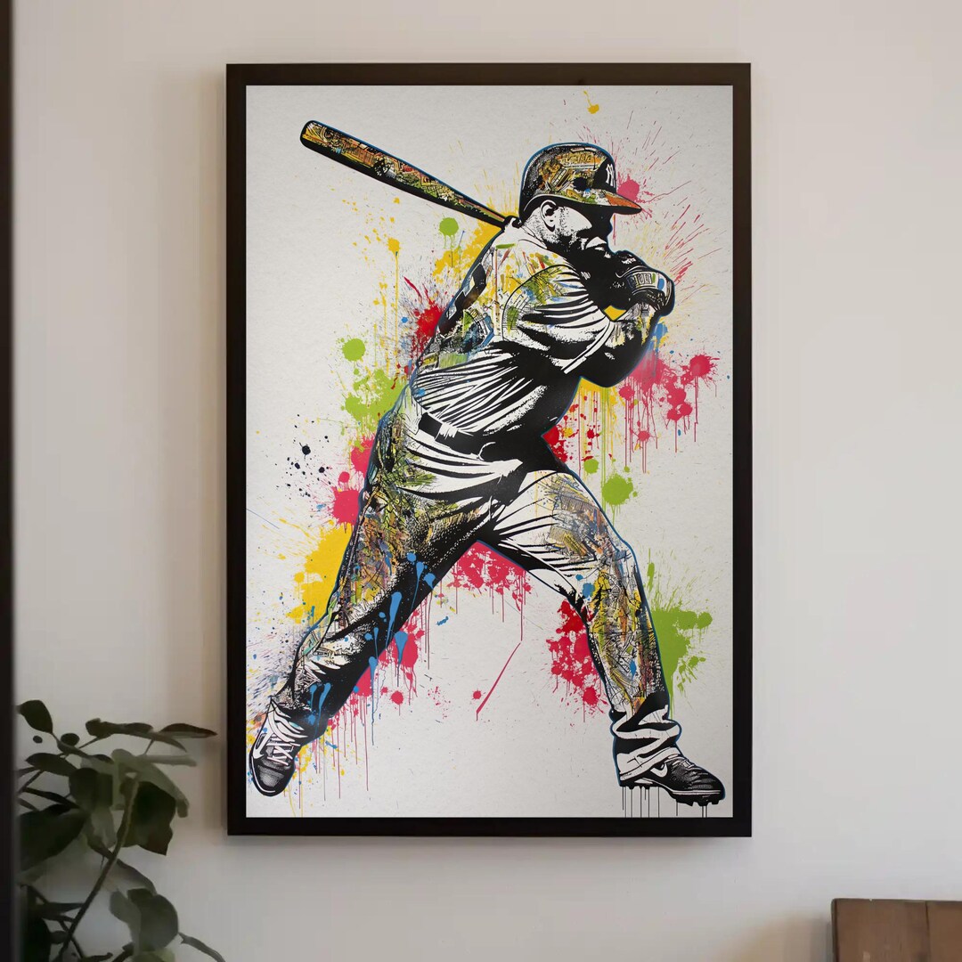 Babe Ruth Graffiti Canvas Print | Man Cave Decor | Babe Ruth Print ...
