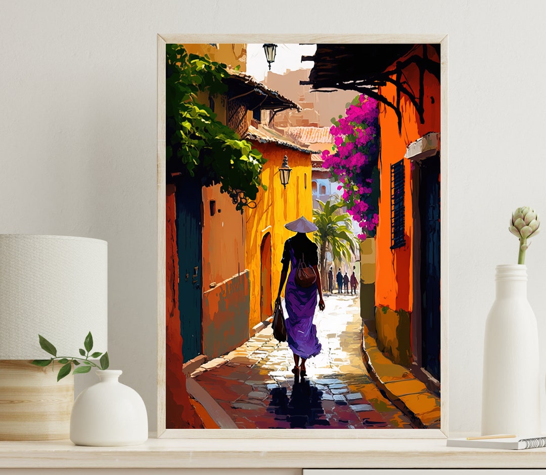 Colombian Art | Colombia Canvas Print | Cartagena Travel Print ...