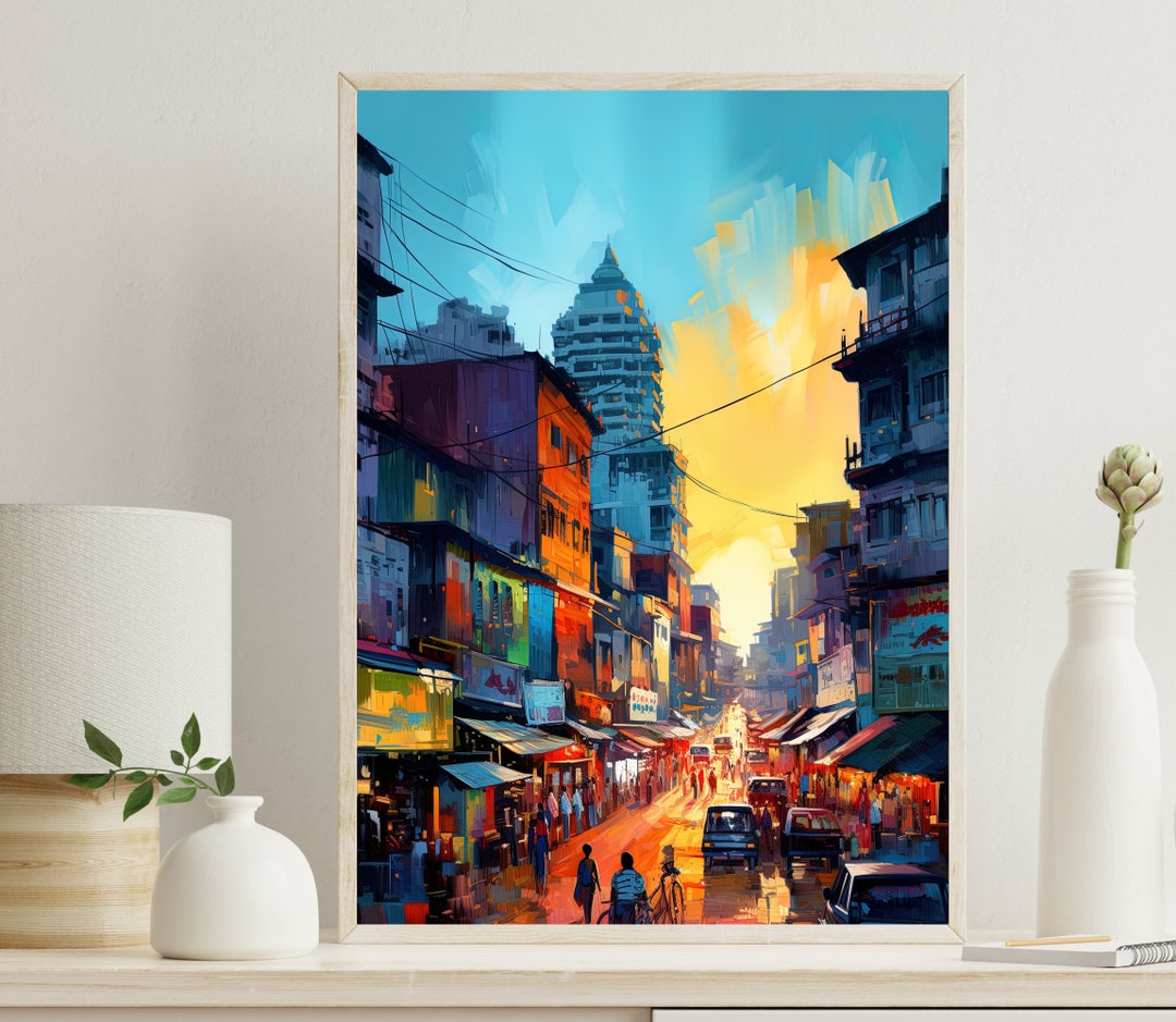Dhaka City Poster Large Canvas Bangladesh Poster Dhaka Print Dhaka ...
